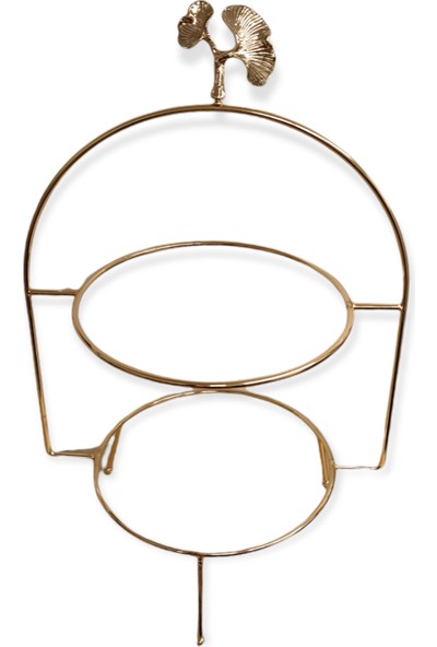 Ayybuu Sunum Etajeri Gold Yaprak Figürlü