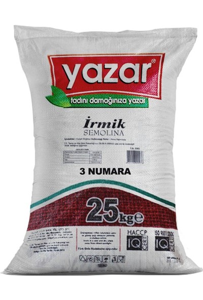 Yazar Irmik 25 kg