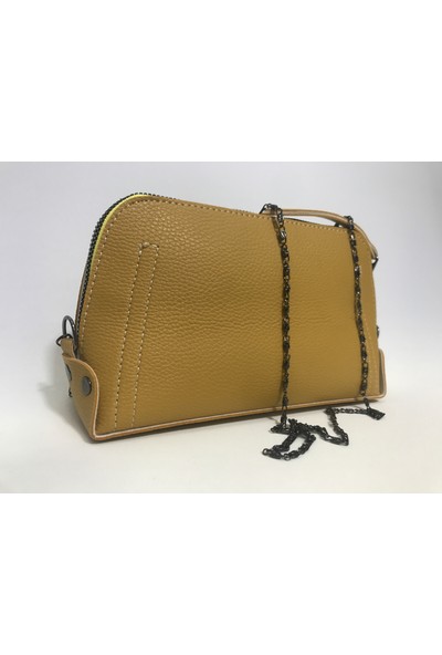 Imat Fashion Kadın Hardal Makyaj Abiye ve Omuz Kadın Çantası