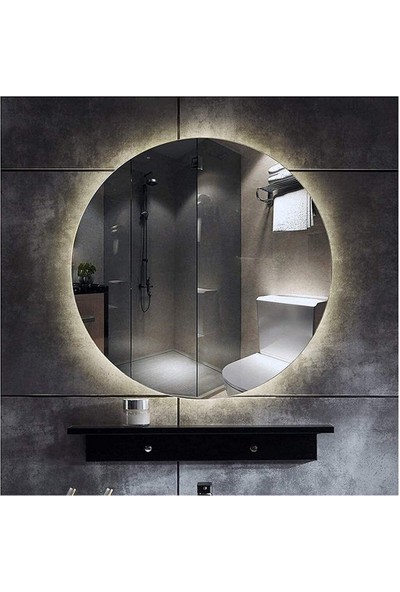 Global Led Mirror 75 cm Yuvarlak Ledli Ayna Banyo Aynası Dekoratif Ayna Boy Ayna Salon Duvar Ayna