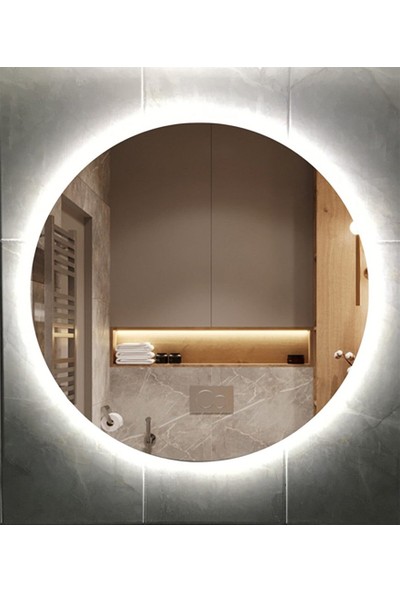 Global Led Mirror 50 cm Yuvarlak Ledli Ayna Banyo Aynası Dekoratif Ayna Boy Ayna Salon Duvar Ayna