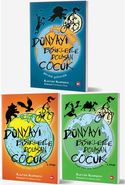 Dünyayı Bisikletle Dolaşan Çocuk Seti - 3 Kitap - Alastair Humphreys