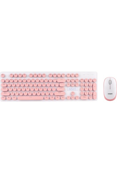 Wireless Punk Mekanik El Klavye Mouse Seti - Pembe Wireless Punk Mekanik El Klavye Mouse Seti - Pembe