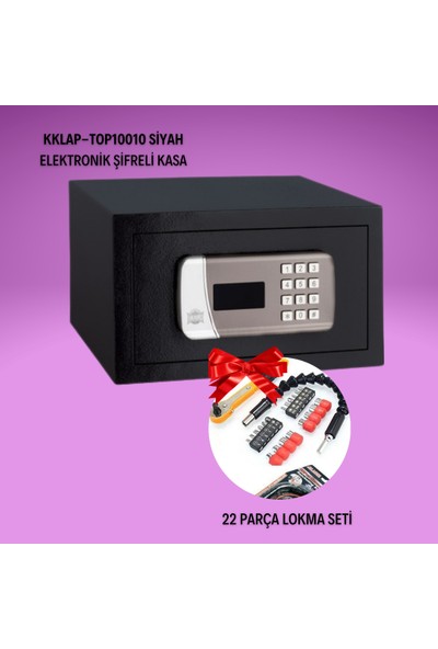 Kale Kklap TOP10010 Elektronik Şifreli Çelik Kasa 22 Parça Lokma Seti Kale Kklap TOP10010 Elektronik Şifreli Çelik Kasa 22 Parça Lokma Seti