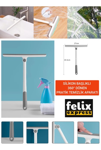 Ayla Stand El Pencere Camı Silecek Silikon Bıçak Temizleme Fırçası