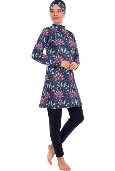 Kadın Haşama Desenli Taytlı Tesettür Mayo HAŞEMA1600-UZUN Kol Kadın Haşama Desenli Taytlı Tesettür Mayo HAŞEMA1600-UZUN Kol