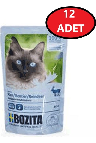 Bozita Yetişkin Geyik Etli Konserve 85 gr * 12 Adet