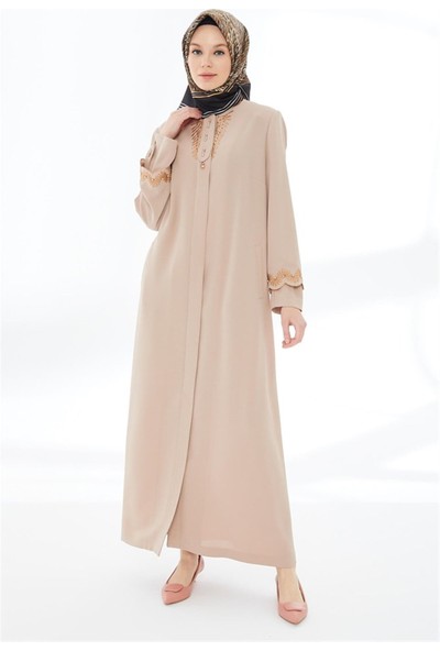 Zühre Nakış Detaylı Bej Pardesü 12476