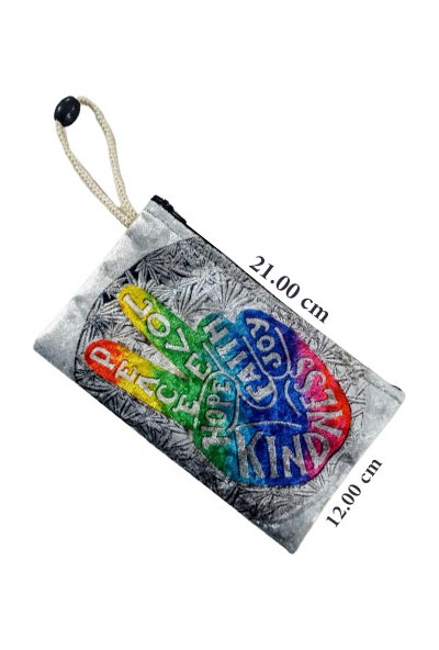 Vira Vira-Kadife Kumaş, Piece Tasarım Baskılı Cüzdan, El, Cüzdanı, Para Cüzdanı