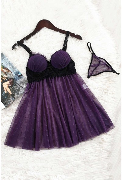 Cudi Special Mürdüm Saten Gecelik