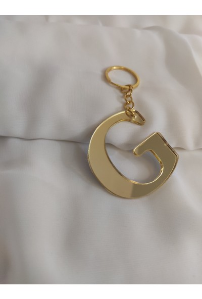 Tgt Tasarım G Harfi Altın Sarısı Pleksi Anahtarlık