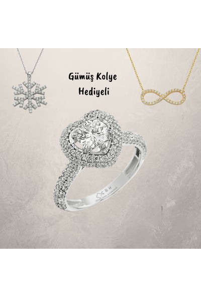 ÇGK KUYUMCULUK Özel Seri Kalpli Tektaş Altın Yüzük
