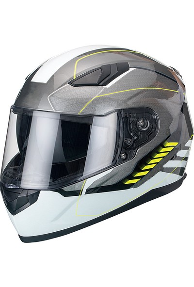 Sway Kask Full Face SW816 Road Mat Beyaz Sarı [medıum Beden]