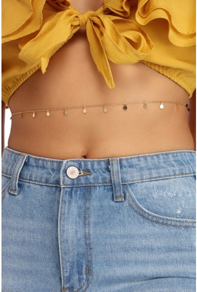 X-lady Accessories Kadın Made For Sun Pullu Bel Zinciri Vücut Takısı Gold