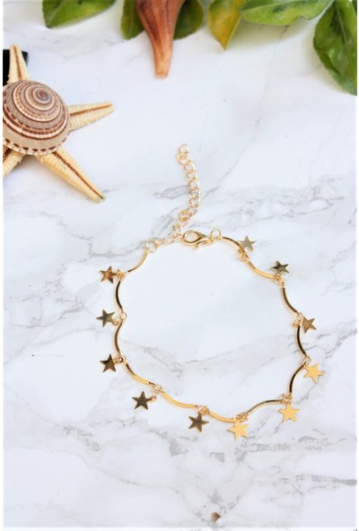 X-lady Accessories Gold Kaplama Yıldız Motifli Halhal X-lady Accessories Gold Kaplama Yıldız Motifli Halhal