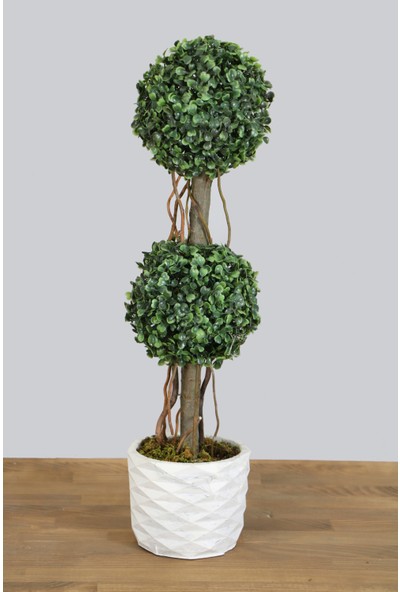 Yapay Çiçek Deposu Beton Saksıda 2 Katlı Mini Top Şimşir Ağacı 60 cm Yapay Çiçek Deposu Beton Saksıda 2 Katlı Mini Top Şimşir Ağacı 60 cm