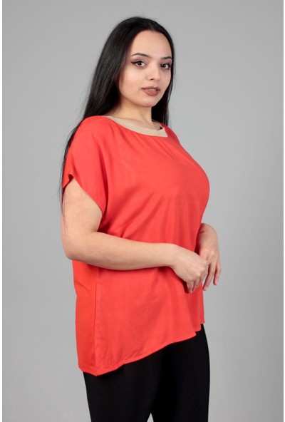 Truva Xxl Büyük Beden Kadın Giyim Penye Bluz Narçiçeği BZ586 Truva Xxl Büyük Beden Kadın Giyim Penye Bluz Narçiçeği BZ586