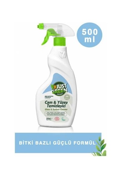 Just Green Organic Just Green Cam ve Yüzey Temizleyici 500 ml x 2