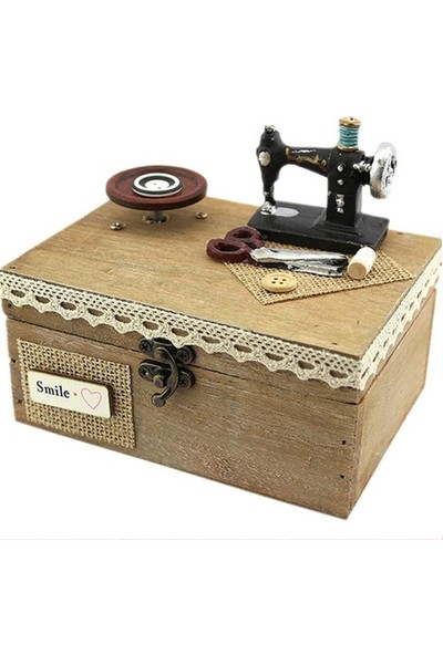OEM Ahşap Dikiş Makinesi Tasarımlı Müzik Kutusu OEM Ahşap Dikiş Makinesi Tasarımlı Müzik Kutusu