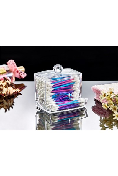 Boxup Pamuklu Kulak Çubuğu Kutusu Kapaklı Organizer Boxup Pamuklu Kulak Çubuğu Kutusu Kapaklı Organizer