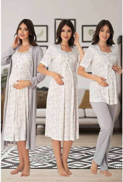 Effort Lohusa Pijama Takım Gecelik Sabahlık Set Effort 8016 Effort Lohusa Pijama Takım Gecelik Sabahlık Set Effort 8016