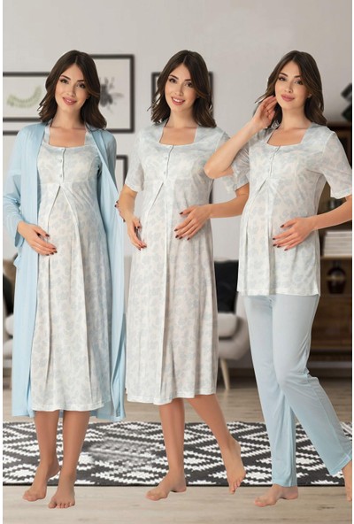 Effort Lohusa Pijama Takım Gecelik Sabahlık Set Effort 8016 Effort Lohusa Pijama Takım Gecelik Sabahlık Set Effort 8016