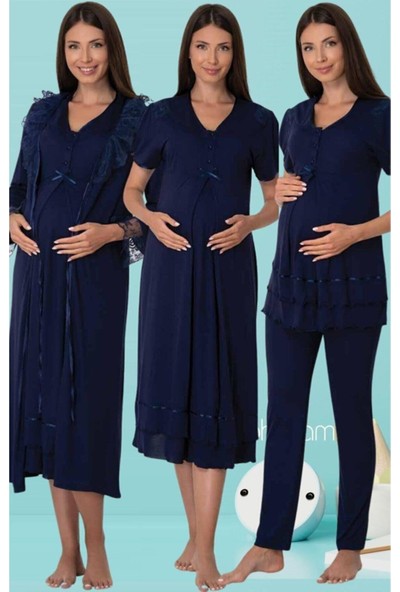 Effort Lohusa Kısa Kol Pijama Gecelik Sabahlık Set Takım Effort 8026 Effort Lohusa Kısa Kol Pijama Gecelik Sabahlık Set Takım Effort 8026