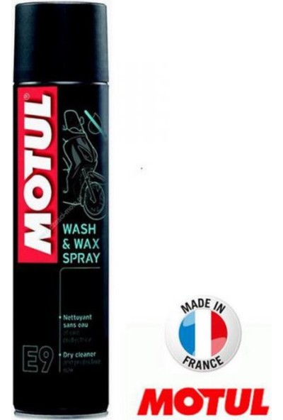 Motul E9 Wash & Wax Spray Susuz Temizleme Motul E9 Wash & Wax Spray Susuz Temizleme