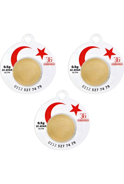 T51 Tuğrul Altın 3 Adet 0,50 Gram 22 Ayar Külçe Altın T51 Tuğrul Altın 3 Adet 0,50 Gram 22 Ayar Külçe Altın