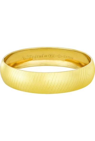 T51 Tuğrul Altın 15 Gr(Gram) 15 mm 22 Ayar Işçiliksiz Şarnelli Bilezik TB0015-101