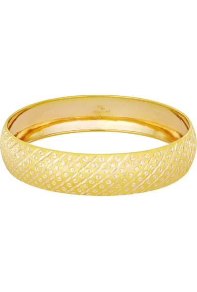 T51 Tuğrul Altın 15 Gr(Gram) 15 mm 22 Ayar Işçiliksiz Şarnelli Bilezik TB0015-105