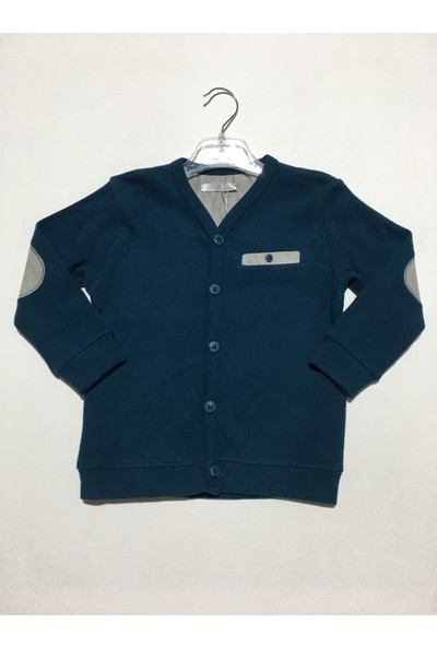 Fiorella Petrol Mavi Erkek Çocuk Düğmeli Hırka