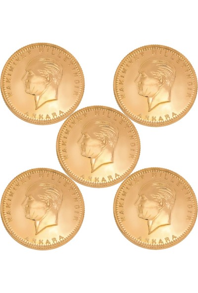 T51 Tuğrul Altın 5 Adet Eski Tarihli Ata Lira T51 Tuğrul Altın 5 Adet Eski Tarihli Ata Lira
