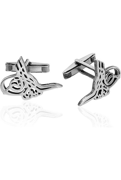 Silver Gümüş Tuğra Kol Düğmesi Silver Gümüş Tuğra Kol Düğmesi
