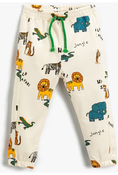 Koton Hayvan Baskılı Jogger Eşofman Altı Pamuklu Beli Bağcıklı Koton Hayvan Baskılı Jogger Eşofman Altı Pamuklu Beli Bağcıklı
