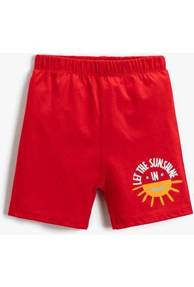 Koton Erkek Bebek Baskılı Belden Bağlamalı Şort Pamuklu