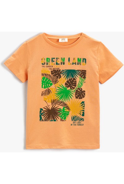 Koton Erkek Çocuk Tropik Baskılı Kısa Kollu Tişört Pamuklu Koton Erkek Çocuk Tropik Baskılı Kısa Kollu Tişört Pamuklu