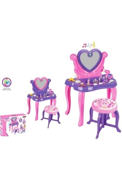Pilsan Müzikli Kalp Makyaj Masası Pembe 06047 Pilsan Müzikli Kalp Makyaj Masası Pembe 06047