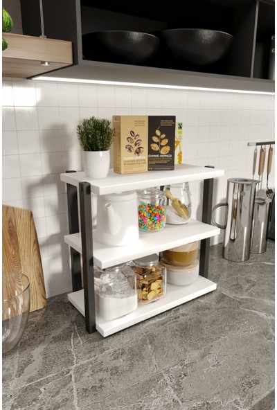 Halımax Çok Amaçlı Tezgah Üstü Raf Siyah Beyaz