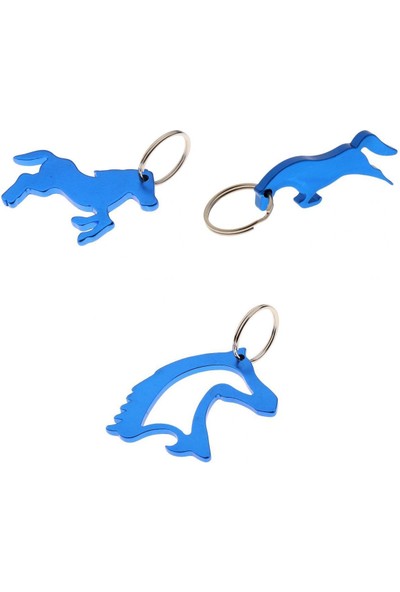 3 Stil At Şişe Açacağı Anahtarlık Anahtarlık Çanta Sarkık Mavi