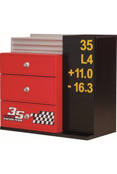 Meltem Pitstop Ahşap 3 Çekmeceli Şifonyer Meltem Pitstop Ahşap 3 Çekmeceli Şifonyer