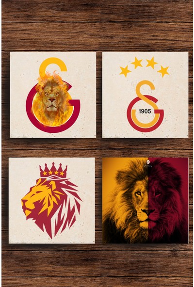 Begoloni Baskılı Doğaltaş Bardak Altlığı 4'lü Set - Doğal Taş Bardak Altı Galatasaray Begoloni Baskılı Doğaltaş Bardak Altlığı 4'lü Set - Doğal Taş Bardak Altı Galatasaray