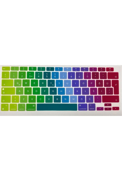 Arabulalaca Macbook Air 13 Inch 2020 A2337 M1 İşlemcili Türkçe Q Silikon Klavye Koruyucu Gökkuşağı Arabulalaca Macbook Air 13 Inch 2020 A2337 M1 İşlemcili Türkçe Q Silikon Klavye Koruyucu Gökkuşağı