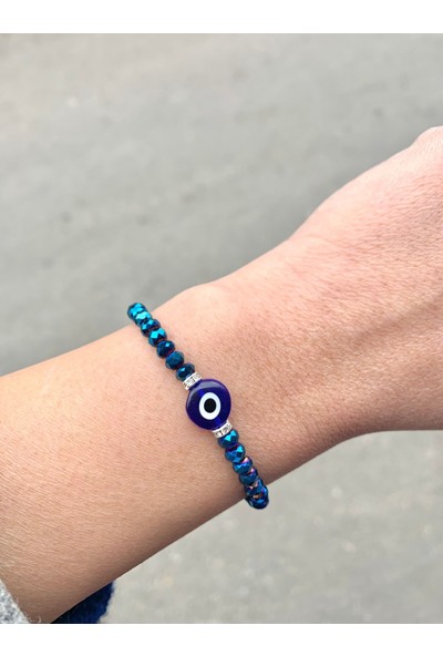 Misto Zirkon Taşlı Nazar Boncuklu Yüzük