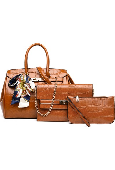 Delicate Girl Timsah Desenli Üç Parçalı Tek Omuz Postacı Çantası (Yurt Dışından)