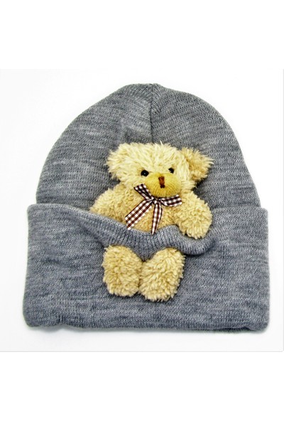 Salar Ticaret Peluş Ayıcıklı Bere 7-15 Yaş Arası