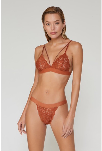 Cansoy Velvet Cansoy Dantelli Kiremit Sütyen Takımı Cansoy Velvet Cansoy Dantelli Kiremit Sütyen Takımı
