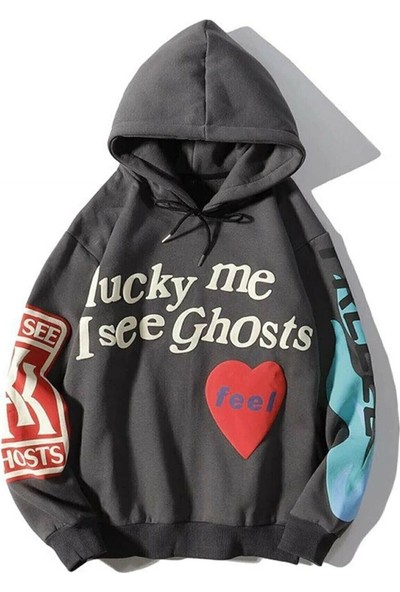 Blacksokak Unisex Antrasit Kanye Oversize Kapüşonlü Sweatshirt Blacksokak Unisex Antrasit Kanye Oversize Kapüşonlü Sweatshirt