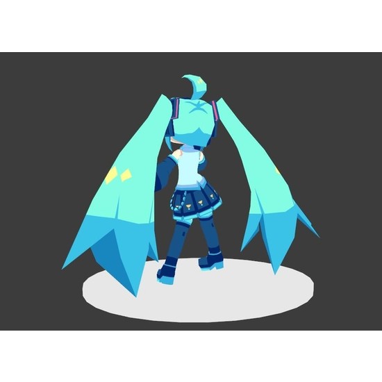 Aldım Geldi Low Poly Chibi Hatsune Miku - Vocaloid - 3D Fiyatı