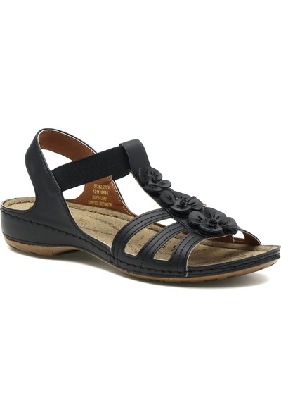 Polaris 157362.Z2FX Siyah Kadın Sandalet